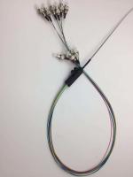 China 12 Colors ST Ribbon Fan Out Pigtail Optical Fiber Installed For Splice Stray for sale