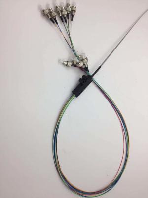 China 12 Colors ST Ribbon Fan Out Pigtail Optical Fiber Installed For Splice Stray for sale