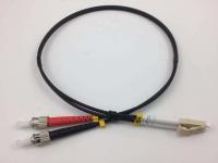 China Low Insertion Loss Fiber Optical Patch Cord ST To LC Duplex Black LSZH Jacket for sale