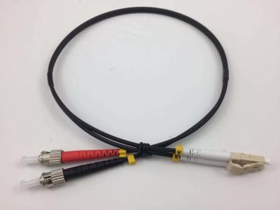 China Low Insertion Loss Fiber Optical Patch Cord ST To LC Duplex Black LSZH Jacket for sale