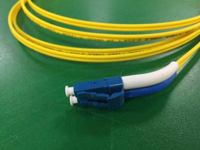 China High Density Cabling Fiber Optical Patch Cord Mini Short Boot LC To Angled Boot LC 9/125um for sale