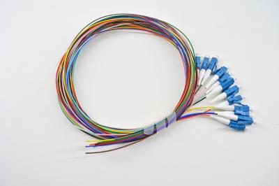 China 12 Strand Single Mode Fiber Optic Pigtail 0.9mm Tight Buffered Ribbon LC SC FC ST Connector for sale