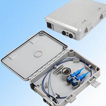 China Flame Retardant Optical Fiber Termination Box Outdoor Wall Mounted With 2 Core SC Adapter for sale