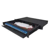 China LC/SC Adapters Fiber Optic Cable Termination Patch Panel 24 Port Drawer Sliding Type for sale