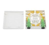 China Anti Collision Fiber Optic Termination Box 2 Port Mini FTTH Faceplate Socket Panel for sale