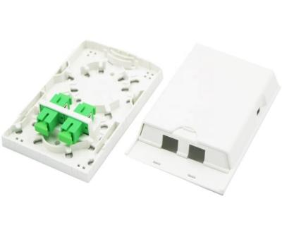 China Rossette Fiber Optic Distribution Box Embedded Type 2 Port Outlet Panel ABS for sale