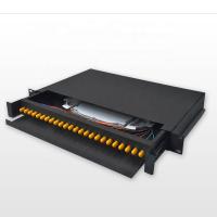 China Black Box ST Fiber Optic Patch Panel 12 24 Port Fully Loaded With Pigtails / Adapters for sale