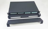 China MPO Optical Fiber Patch Panel 1U 19 Inch 4 Fully Loaded MPO-LC Cassette Modules for sale