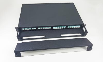 China MPO Optical Fiber Patch Panel 1U 19 Inch 4 Fully Loaded MPO-LC Cassette Modules for sale