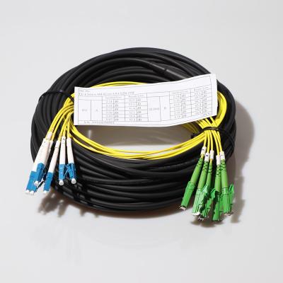 China E2000 Apc LC Upc Outdoor Fiber Optic Assembly Black Color LSZH/OFNR/OFNP Jacket for sale