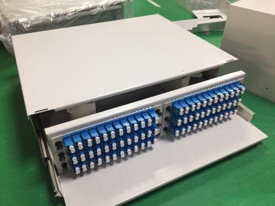 China 144 Port 2U Fiber Optic Cable Patch Panel With 19/23 Inch Mounting Brackets for sale