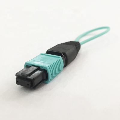 China OM3/OM4 MPO MTP Patch Cord Multimode Aqua Loopback Tester Cable Assemblies for sale