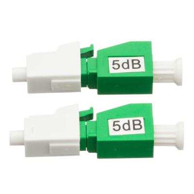 China LC APC Single Mode Fiber Optic Attenuator 5dB Plug In Female To Male with stable attenuation for sale