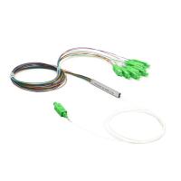 China SC APC Mini Steel Tube Fiber PLC Splitter 1x8 G657A1 For Passive Optical Networks for sale