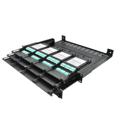 China 3 Sliding Drawers Fiber Optic Cable Termination Patch Panel High Density MTP/MPO for sale