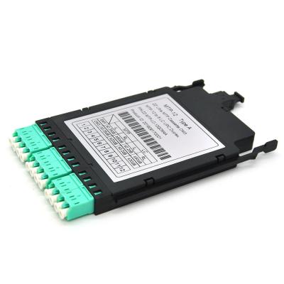 China Ultra High Density Fiber Optic Patch Panel MPO/MTP Cassette Module With Quad LC Adapters for sale