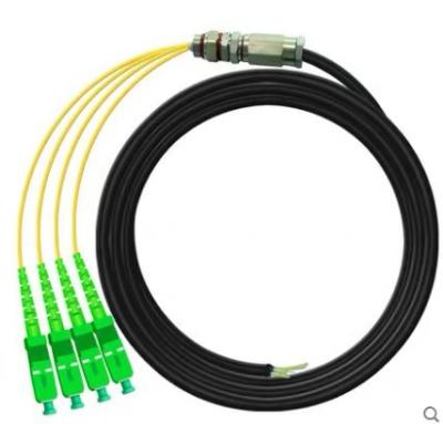 China CATV Fiber Optic Pigtail Black PE Sheath Rigid With FC/ST/LC/SC Connector for sale