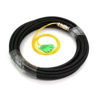 China 4/6 Core Waterproof Fiber Optic Pigtail Single Mode SC APC Black PE Jacket for sale
