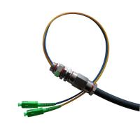China SC/FC Pigtail Fiber Optic Cable 2 Core Stainless Steel Strengthened Outdoor PE Jacketed for sale