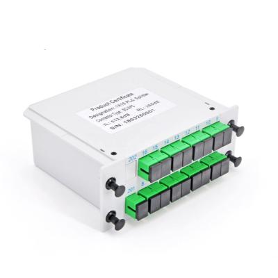 China GPON LGX Insert Fiber Optic Splitter , FTTH PLC Splitter Cassette Box SC/APC Connectors for sale