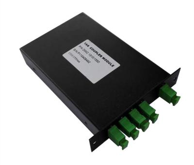 China 1 In 4 Out Plug In Fiber Optical Splitter Lgx Cassette Box Single Mode Dual Window for sale