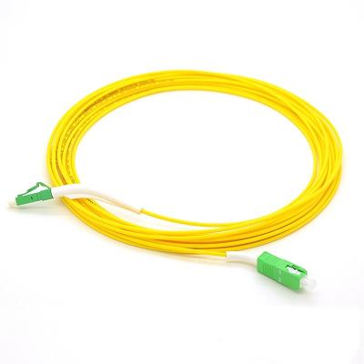 China 9/125um  Fiber Optical Patch Cord LC/APC To SC/APC 45 Degree Angle Boot OS2 for sale