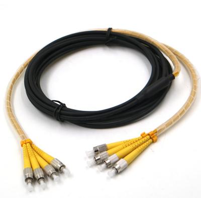 China PE  Jacketed Outdoor Pre Terminated Cable 4 Core FC/UPC-FC/UPC With 3.0mm Break Out Legs for sale