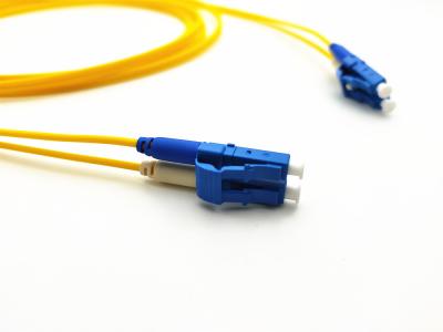 China Short Boot  Fiber Optic Jumper Cables LC LC Single Mode Duplex G657A LSZH 3 Meters for sale