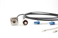 China IP68 Fiber Cable Assembly Outdoor Waterproof 2 4 Fibers Plug / Socket To Duplex LC for sale