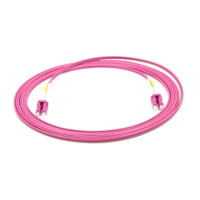 China High Density Fiber Optical Patch Cord Duplex LC To LC OM4 Multimode 50/125um Violet for sale