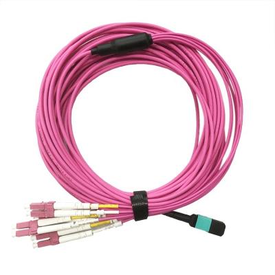 China OM4 50/125um Plenum Rated Multimode Fiber Patch Cord For 40G/100G/400G Upgrade for sale