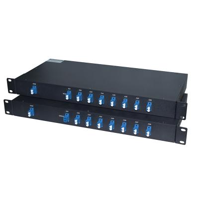 China PON CATV Systems Passive Fiber Multiplexer 8ch Cwdm Mux/Demux 1U Chassis Rackmount 1470~1610nm for sale