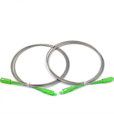 China High Tensile Fiber Optical Patch Cord SC/APC To SC/APC With 3.0mm Stainless Steel Tube for sale