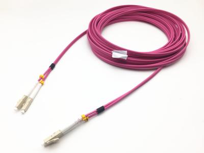 China LC/LC OM4 Multimode Fiber Jumper Cable Patch Cord100G Duplex 50/125 LSZH 1/2/3/5m for sale