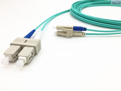 China PVC/LSZH LC-SC Duplex Multimode OM3 Fiber Cable Assembly for sale