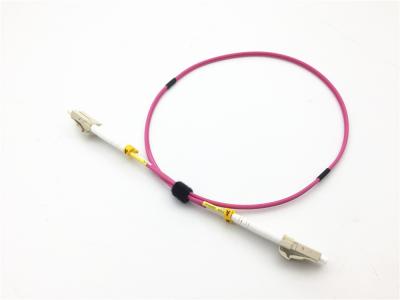 China OM4 50/125 LC To LC Duplex 2.0mm Multimode Fiber Optic Cable for sale
