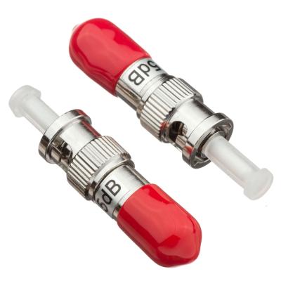 China ST Fixed Optical Fiber Attenuator Male to Female Singlemode with attenuation 1~25dB for sale