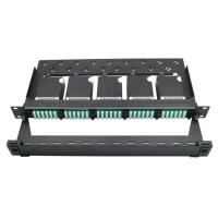 China Om3 Om4 Quad LC Adapter MPO Cassette Rack Mount Patch Panel for sale