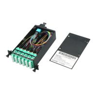 China 24F Quad LC OM3 24 Core MPO LGX Fiber Optic Box For 40G/100G for sale