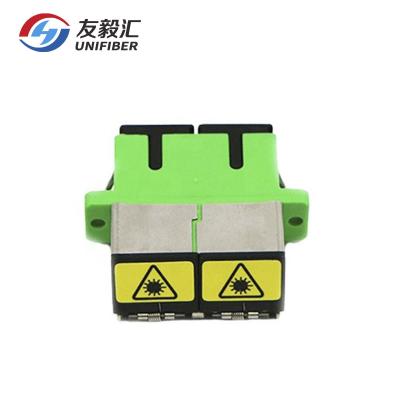 China SC To SC OM3 OM4 Fiber SC/APC Duplex Shutter Adapter for sale