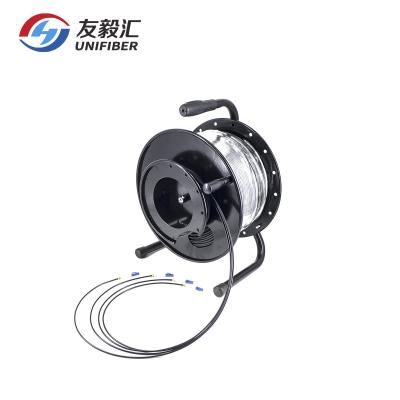 China LSZH 500m TPU Field Tactical Armored Fiber Cable Assembly for sale