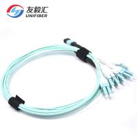 China Multimode Female APC Polish 3m 10G OM3 MPO patch cable for sale