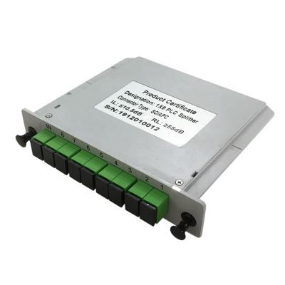 China SC/APC G657A1 FTTH 1x8 PLC Splitter LGX Cassette Box for sale