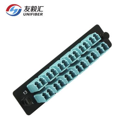 China 12 Ports LC Duplex 24fibers OM3 Fiber Optic Adapter Panel for sale