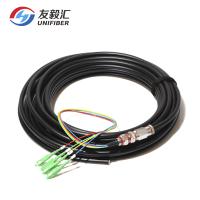 China 4 Core Waterproof Armoured Fiber Optic Pigtail Black PE Jacket for sale