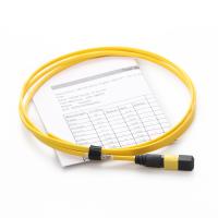 China 12 Core Flat Ribbon Yellow MPO MTP Patch Cord Single Mode for sale