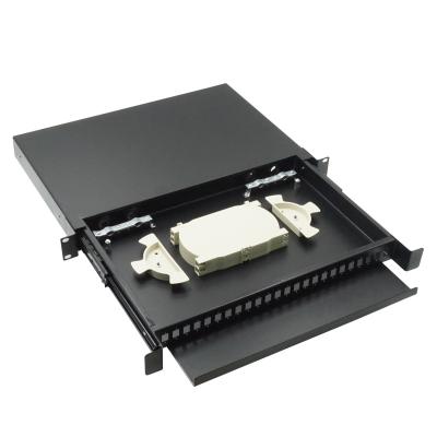 China FC Adapter SC LC 24 Port Sliding Rack Mount ODF 1U 19inch for sale