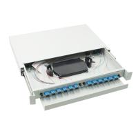 China FTTB 12 Port 2 SC Rack Mount Fiber Enclosure 1U With Adapters for sale