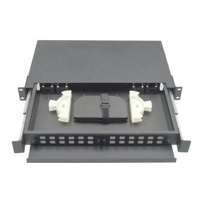 China 1U 24 Port FTTx SC LC Fiber Optic Enclosure Rack Mount LC Duplex for sale