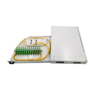 China 1U E2000 APC Rotary Fiber Optic Patch Panel 12 Ports SC LC for sale